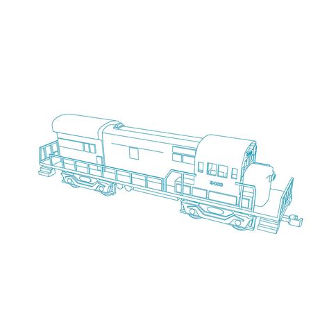디젤 기차 색칠 페이지 Vector Coloring Page Passenger Model