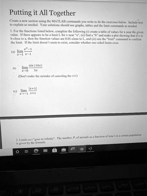 Solved Putting It All Together Create A New Section Using The Matlab
