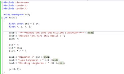 Program Menghitung Luas Dan Keliling Lingkaran C Kencot Mikir KENCOT MIKIR