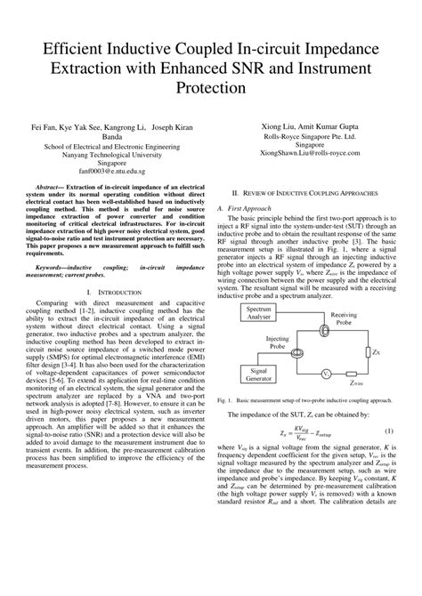 Pdf Efficient Inductive Coupled In Circuit Impedance Extraction With Enhanced Snr And