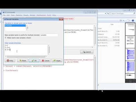 R Commander Recode A Variable YouTube
