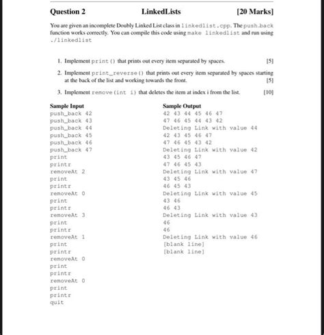 Solved You Are Given An Incomplete Doubly Linked List Class Chegg