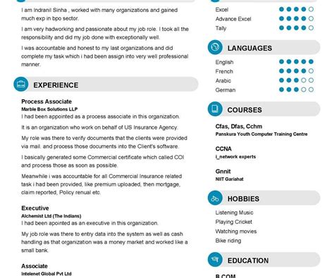 Process Associate Cv Sample In 2026 Resumekraft