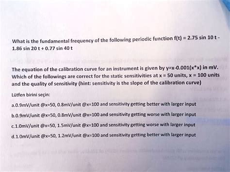 What Is The Fundamental Frequency Of The Following Periodic Function Ft 275 Sin 10 T 186 Sin 20