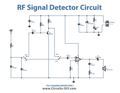Rf Signal Detector Circuit Using Lm386 Circuit Detector Stereo Amplifier