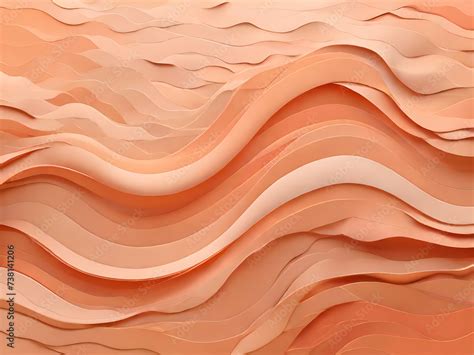 Peach Fuzz Dream Abstract Waves Backdrop 2024 Color Trend Peach Fuzz Waves Abstract