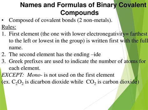 Ppt Binary Covalent Compounds Naming Rules And Examples Powerpoint Presentation Id 8729355