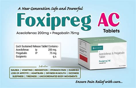 Aceclofenac Pregabalin Tablet Manufacturer Supplier And Franchise