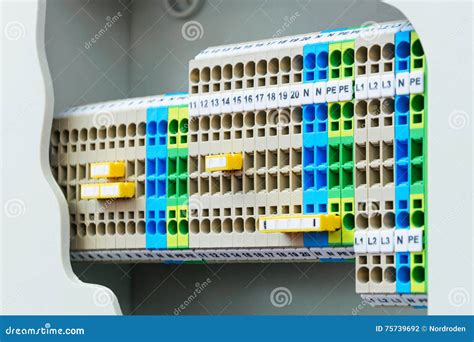 Close Up Wiring Connectors Terminal Blocks Stock Photo Image Of Connector Power
