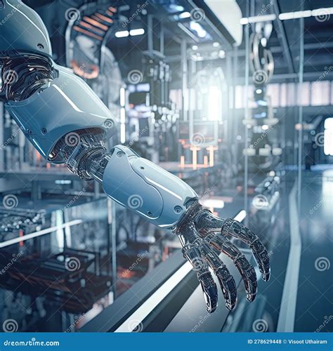 Robot Arm For Biological Experiments In Laboratoryrobot Arm In A High