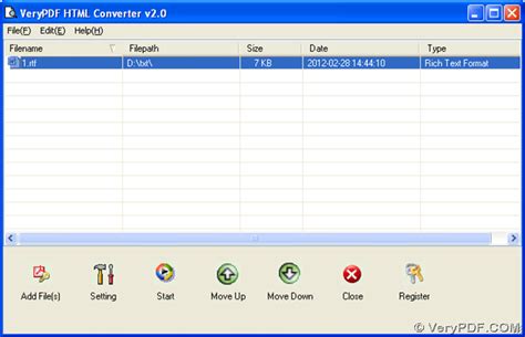 How To Convert Rtf To Pdf Verypdf Knowledge Base
