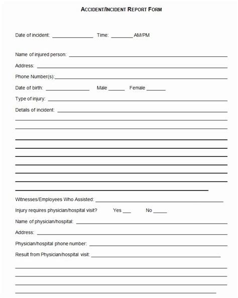 Accident Report Template Word Peterainsworth