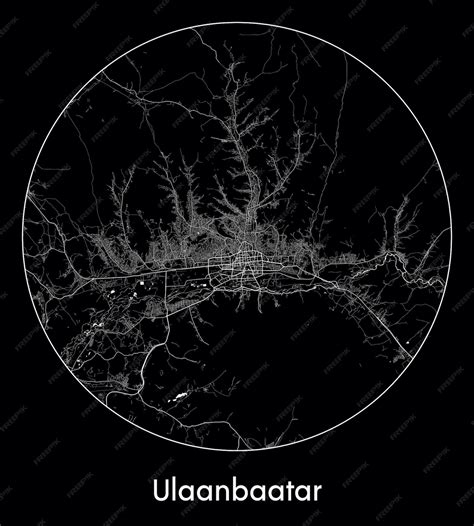 Premium Vector City Map Asia Mongolia Ulaanbaatar Vector Illustration
