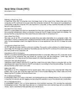 Real Time Clock RTC By MusEducation And MathsEducation TPT