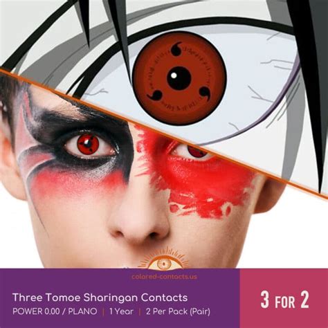 Three Tomoe Sharingan Contacts Colored Contact Lenses Colored Contacts Colored