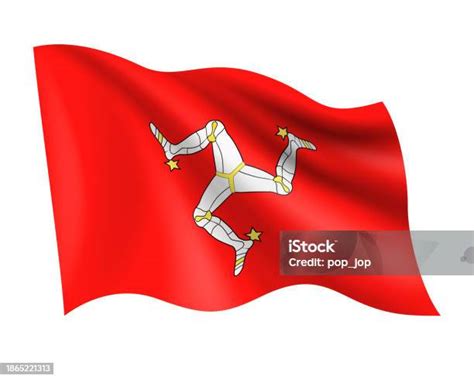 맨 섬 현실적인 깃발을 흔드는 벡터입니다 맨 섬의 국기 흰색 배경에 고립 된 맨 섬에 대한 스톡 벡터 아트 및 기타 이미지 맨 섬 3차원 형태 국기 Istock