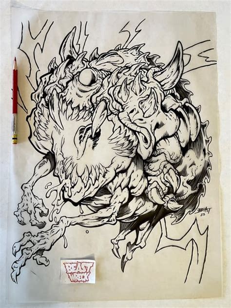 DOOM CACODEMON Ink Artwork BeastWreck Stuff Online Store Powered By Storenvy