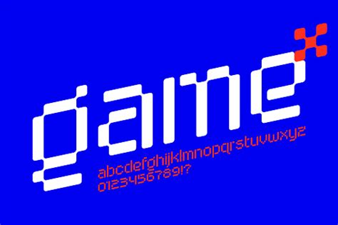 게임 현대 픽셀 스타일의 글꼴 디자인 알파벳 문자 및 숫자 벡터 일러스트 레이 션 0명에 대한 스톡 벡터 아트 및 기타 이미지