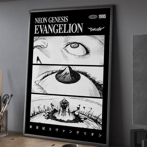 End Of Evangelion Poster Anime Art Vintage 90s Manga Print Etsy España