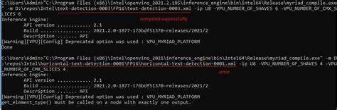 solved error compiling horizontal text detection 0001 model by myriad compiler intel community