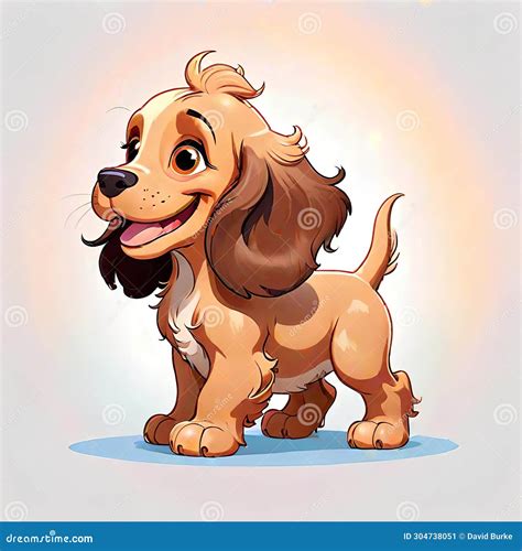 Cocker Spaniel Puppy Dog Clipart Comical Comedy Stock Illustration