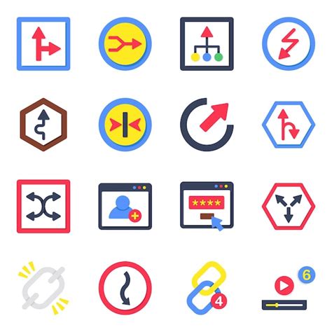 Premium Vector Set Of Directional Arrows Flat Icons