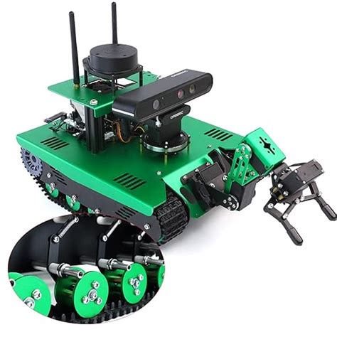 yahboom raspberry pi 4b ai robot ros tank kit transbot with depth camera 3d scanner ros robotics