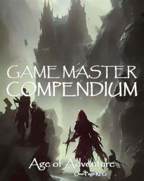 Age Of Adventure Rpg Game Master Compendium V33 Adrian Young Games Drivethrurpg