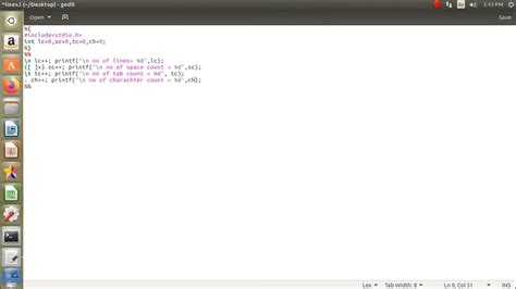 Lex Program For Character Count Compiler Design Youtube