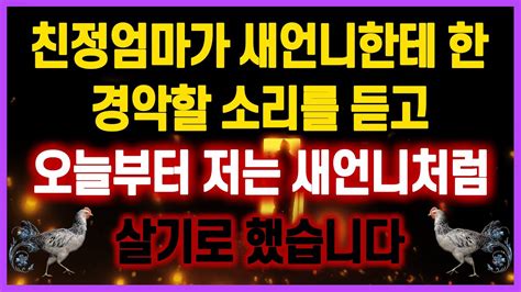 역대급 사이다 사연 친정엄마가 새언니한테 한 경악할 소리를 듣고 오늘부터 저는 새언니처럼 살기로 했습니다 썰 사연모음 이혼썰 레전드 사연라디오 실화사연 막장사연