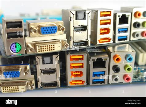 Interface Plug And Sockets Of Computer Main Boards Shallow DOF Stock Photo Alamy