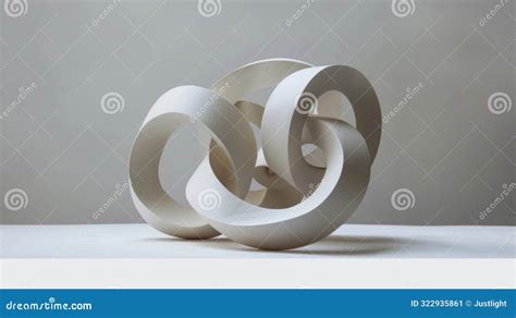 A Minimalist Sculpture Crafted From Interlocking Geometric Shapes In Paper Stock Image Image