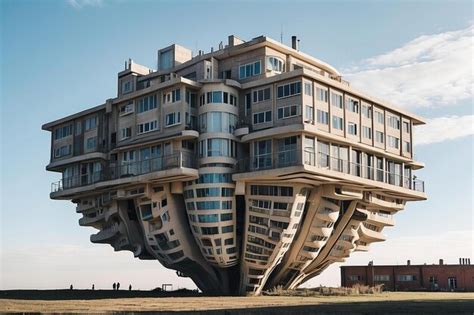 Upside Down Building Premium Ai Generated Image