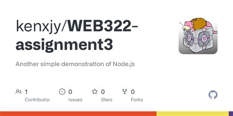 Github Kenxjyweb322 Assignment3 Another Simple Demonstration Of Nodejs