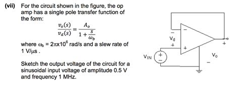 solved vii for the circuit shown in the figure the op amp
