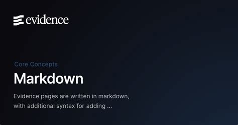 Markdown Evidence Docs