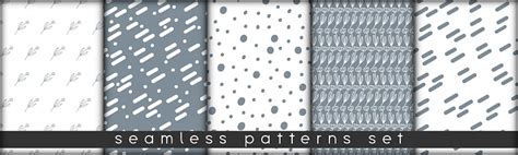 결합 가능한 매끄러운 패턴 세트 식물 꽃 손으로 그린 라네트 요소는 그 것 궁극적 인 회색과 흰색 점 포장 직물 섬유용 디자인 0명에 대한 스톡 벡터 아트 및 기타 이미지