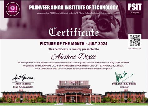 Akshat Dixit On Linkedin Photography Psitkanpur Ingeniousclub Recognition Grateful