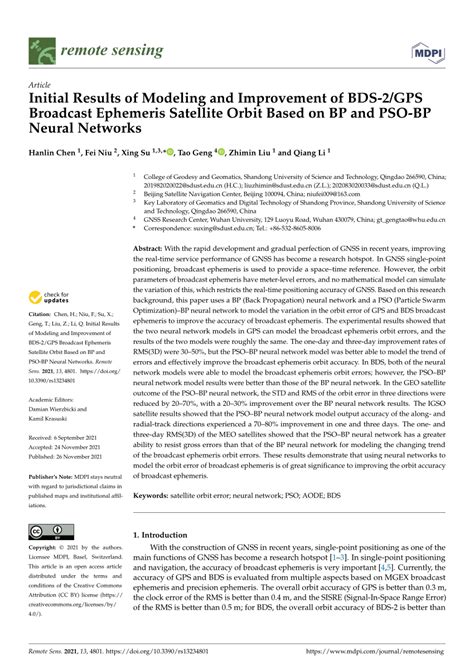 Pdf Initial Results Of Modeling And Improvement Of Bds 2gps