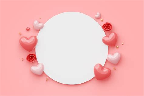 발렌타인 데이 대 한 3d 빈 배너 배경 무료 Psd 파일