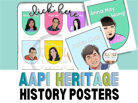 AAPI Heritage Month Bulletin Board Posters AAPI History Posters Asian American Pacific