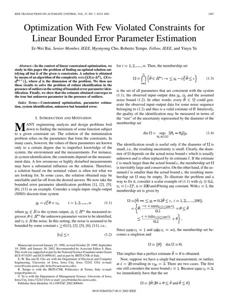 Pdf Optimization With Few Violated Constraints For Linear Bounded