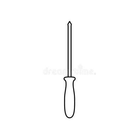 Screwdriver Icon On White Backdrop Outline Simple Vector Illustration Isolated Object Stock