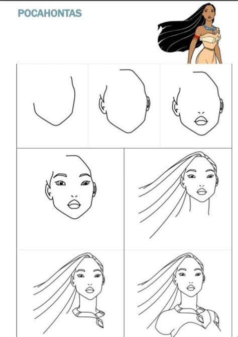 How To Draw Pocahontas Step By Step Drawing Disney Characters Disney