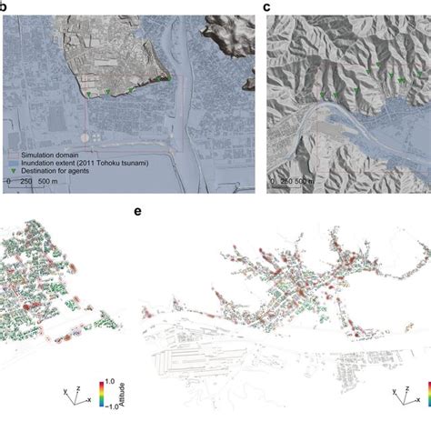 Simulation Domains And Results Of Agent Based Tsunami Evacuation Download Scientific Diagram