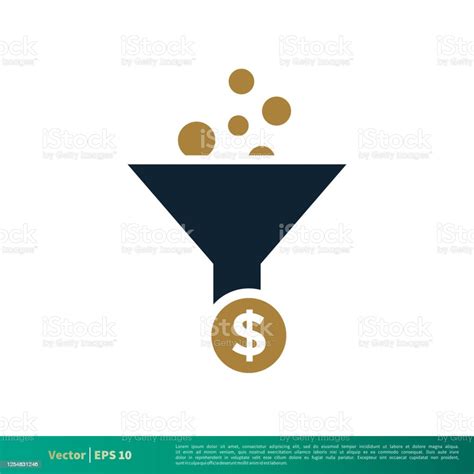 깔때기 필터 및 머니 아이콘 벡터 로고 템플릿 일러스트 디자인 벡터 Eps 10 0명에 대한 스톡 벡터 아트 및 기타 이미지