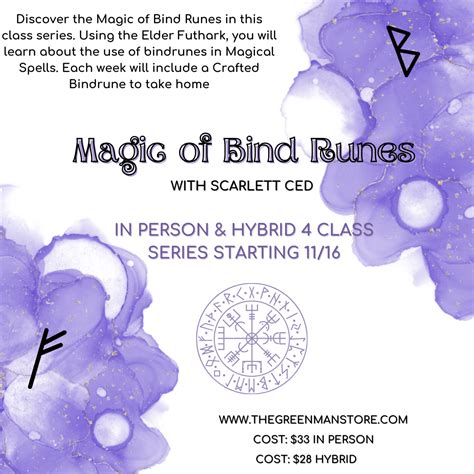 The Magic Of Bind Runes Hybrid Class With Scarlett The Green Man Store