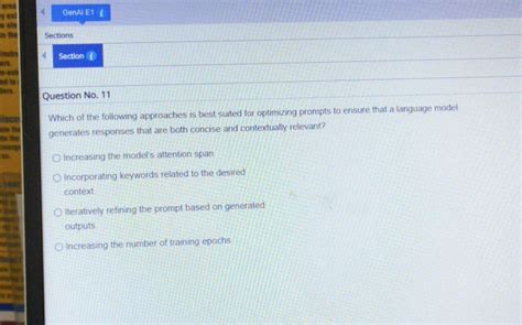 GENAI E1 1 Sections Section 1 Question No 11 StudyX