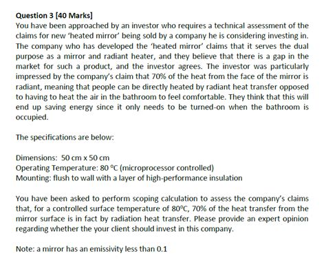 Solved Question 3 40 Marks You Have Been Approached By An