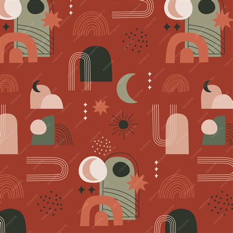 Boho 기하학적 패턴 디자인 무료 벡터